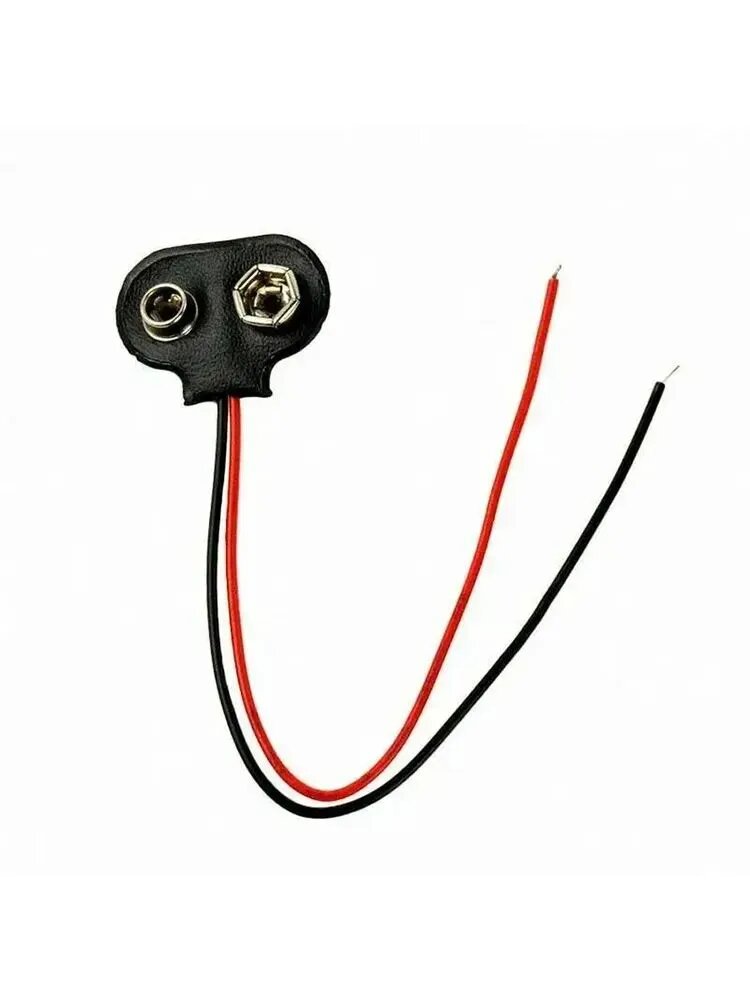 3 шт / Разъем для батарейки Крона Т-образный (экокожа)