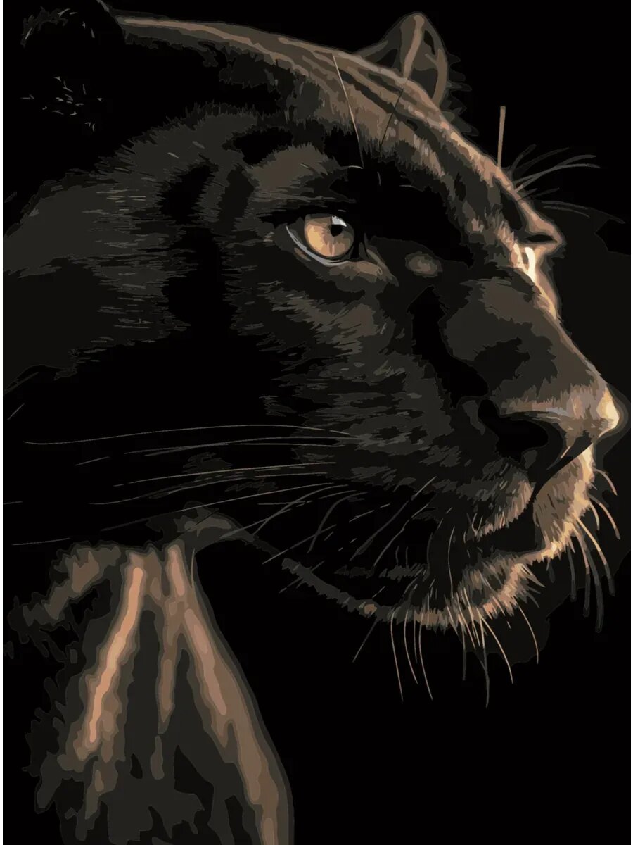 Картина по номерам 30x40 см ягуар