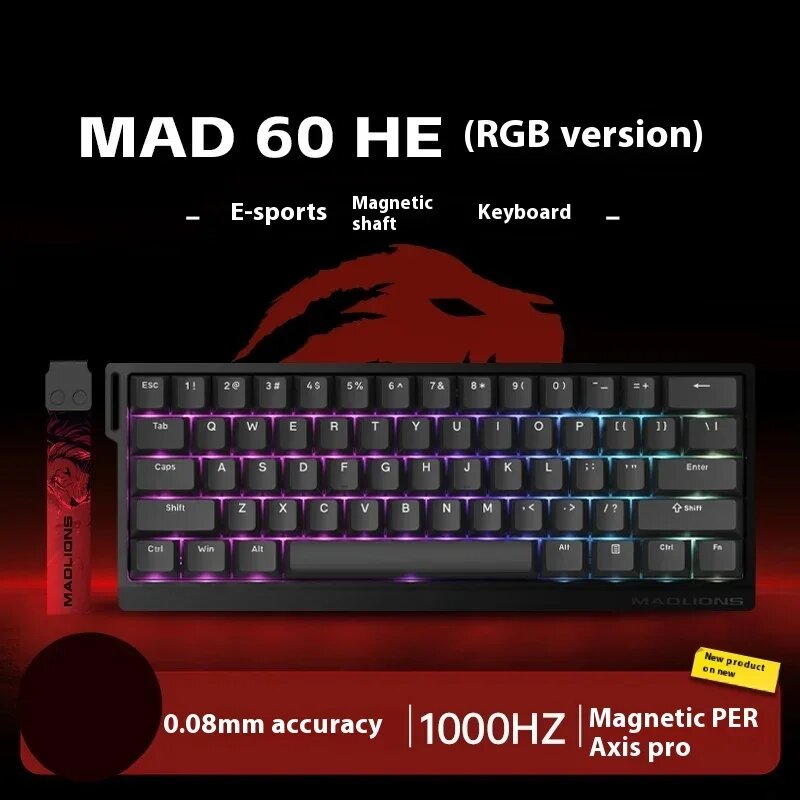 Механическая клавиатура Madlions MAD 60HE MAD 68HE с магнитным переключателем, 8K Madcatz, проводная офисная клавиатура для киберспорта и игр на заказ, Mad60He RGB
