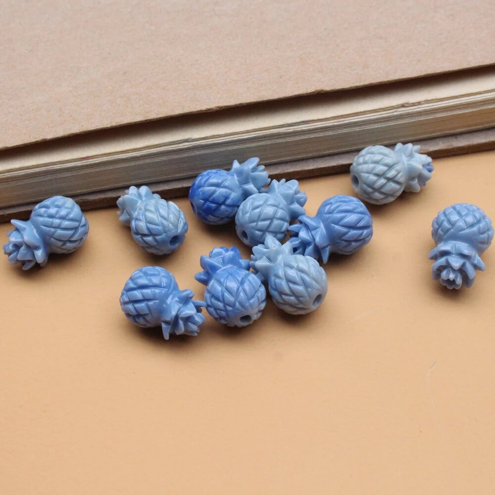 Akusesari искусственные коралловые бусины-ананасы 11 мм, разноцветные Голубой, Cobalt blue