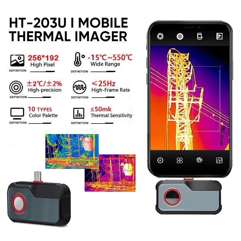 Тепловизор для смартфона HT-203U-i 256x192 пикс -15 C 550 C Type-C (Android)