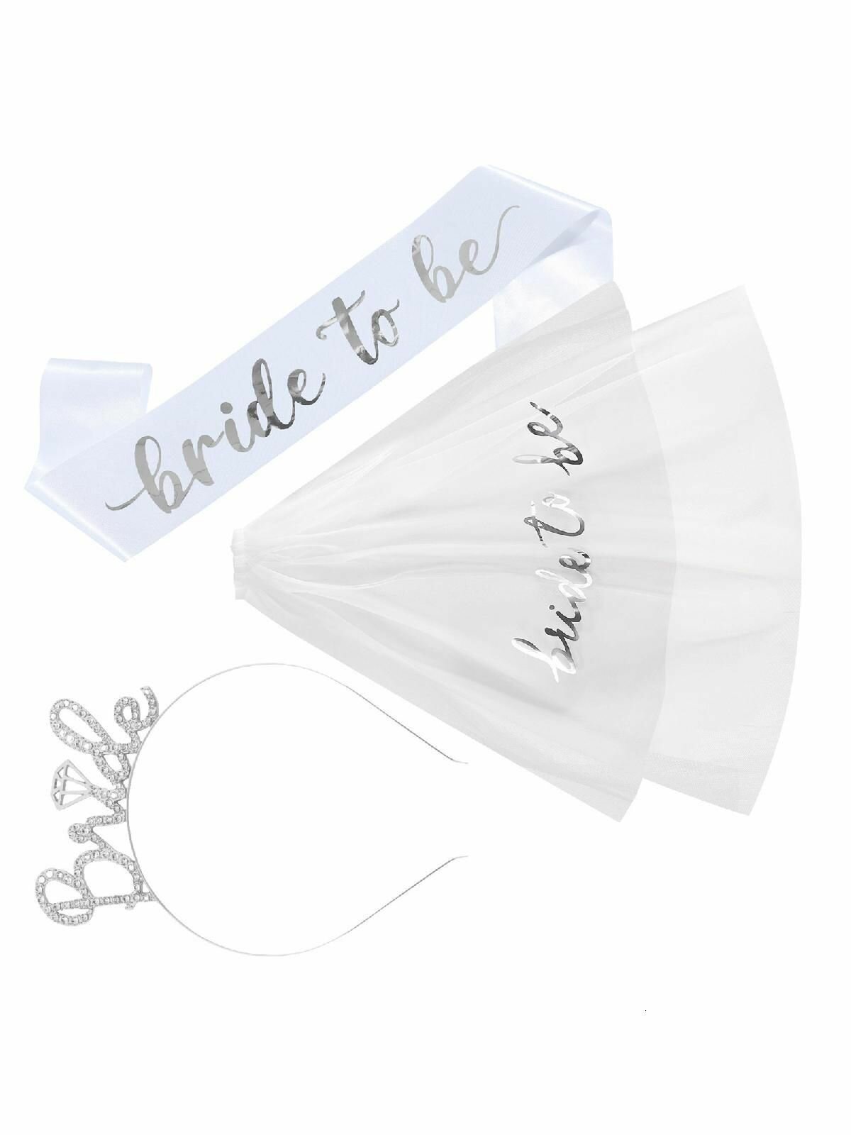 1 комплект свадебной фаты для мальчишника, повязка на голову, набор плечевых ремней