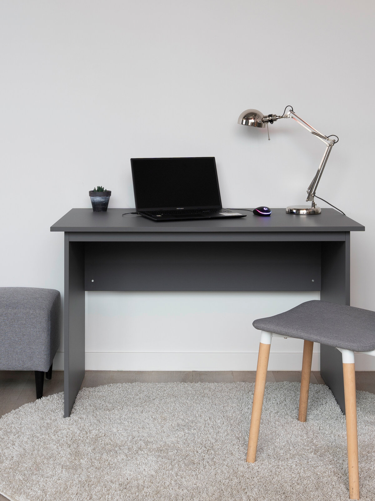 Стол письменный ГУД лакк Кастор, 120 х 65 х 75 см, ЛДСП, серый