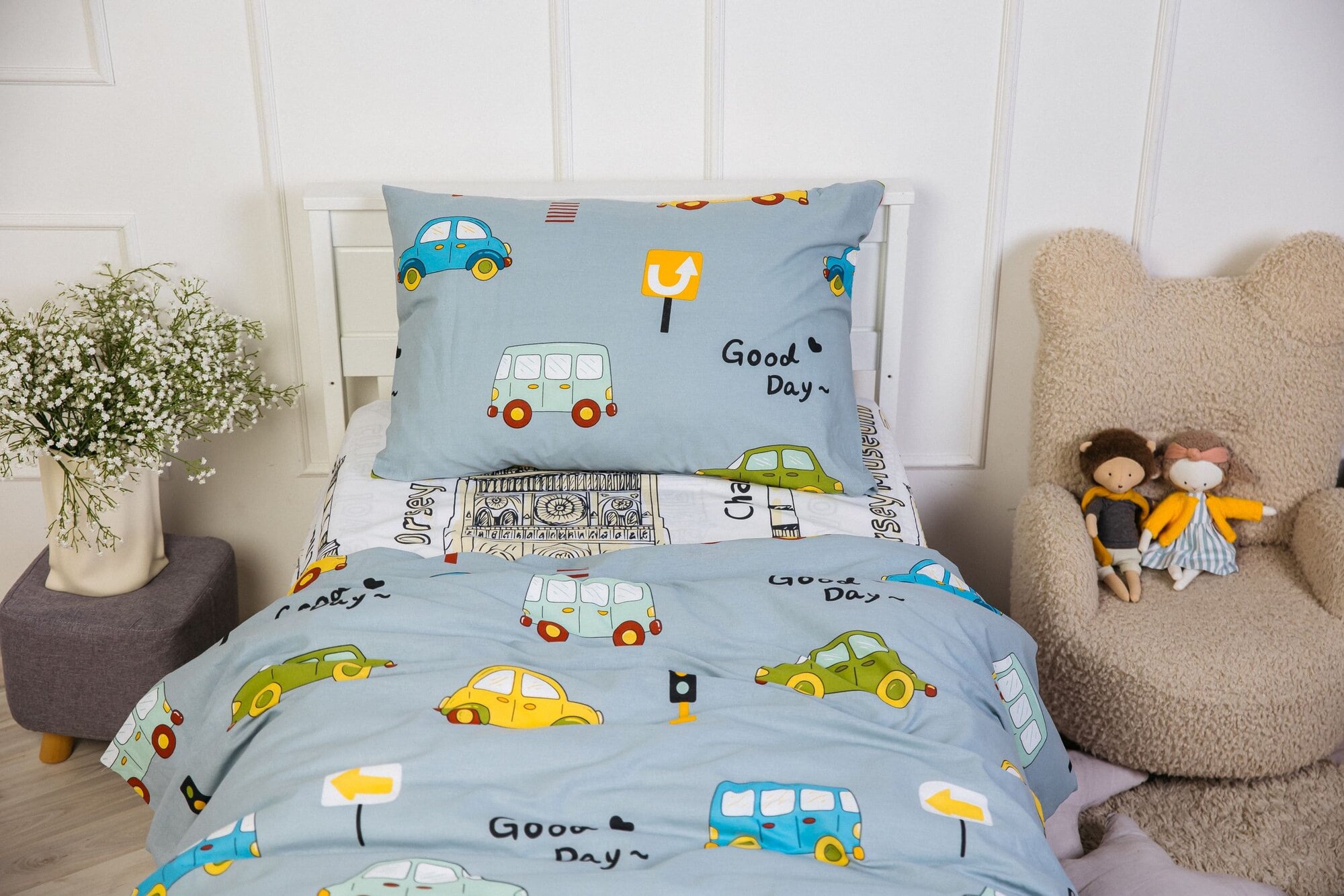 Детское постельное бельё Sweet Dreams Traffic для матраса 80x180 см