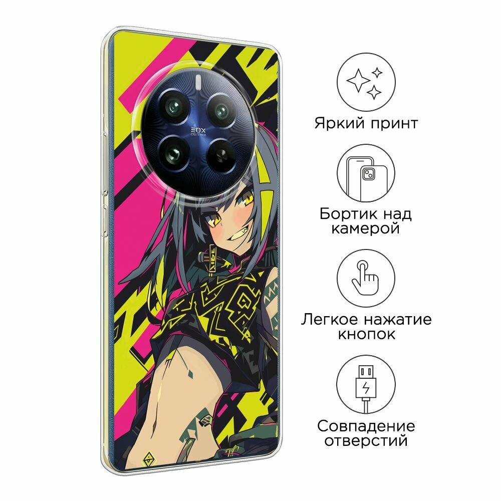 Чехол на Realme 12 Pro / Реалми 12 Про с принтом "Девушка в кибер костюме" — фото 1
