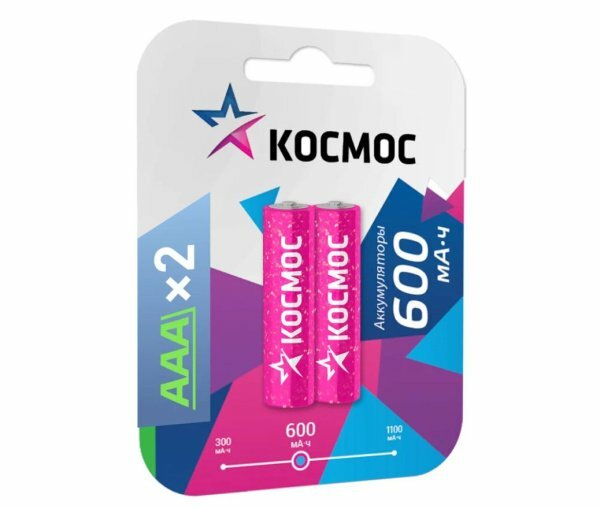 Аккумулятор R03 600mAh Ni-Mh Космос