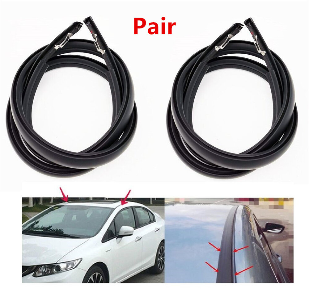Комплект молдингов для отделки крыши в черном цвете, подходит для Honda Civic Sedan 5-дверной 2016-2021 гг.