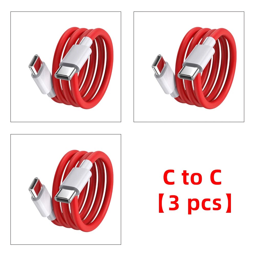 Оригинальный Кабель Oneplus Supervooc Warp Charge 80W USB Type C Для Быстрой 2m, C to C cable 3 pcs
