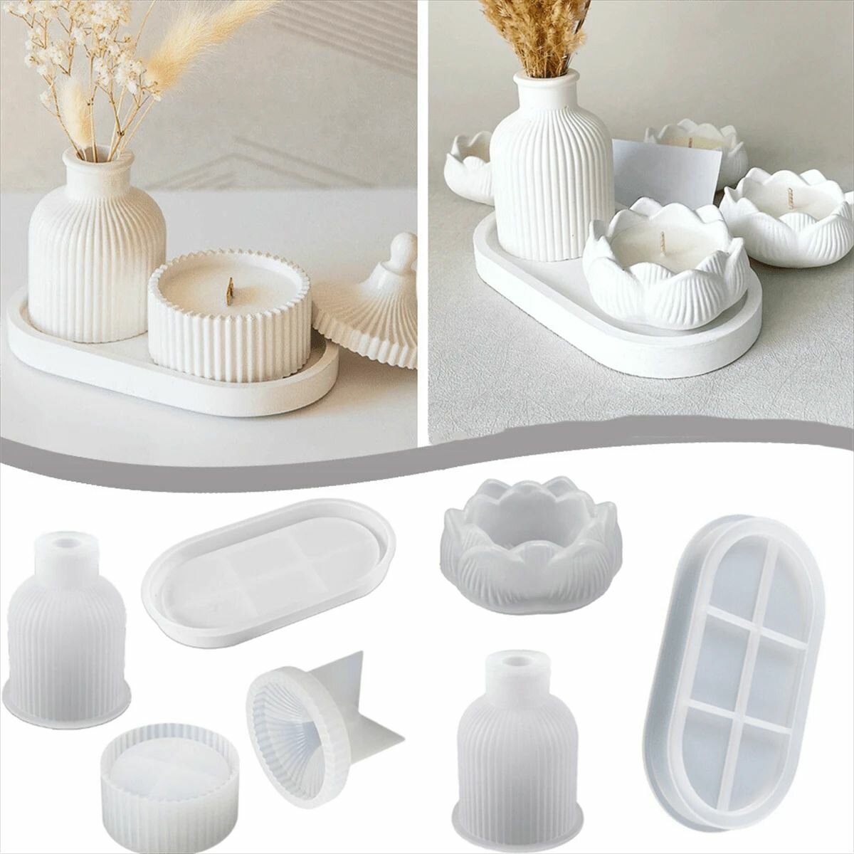 Поддон + большая ваза + форма для полосатого органайзера