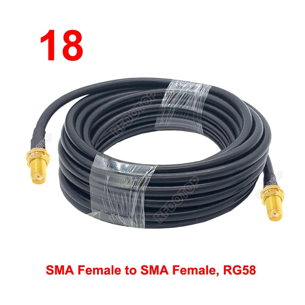 RFDOTOP Удлинитель коаксиального кабеля SMA-SMA 50 Ом 15cm, SMA F to SMA F