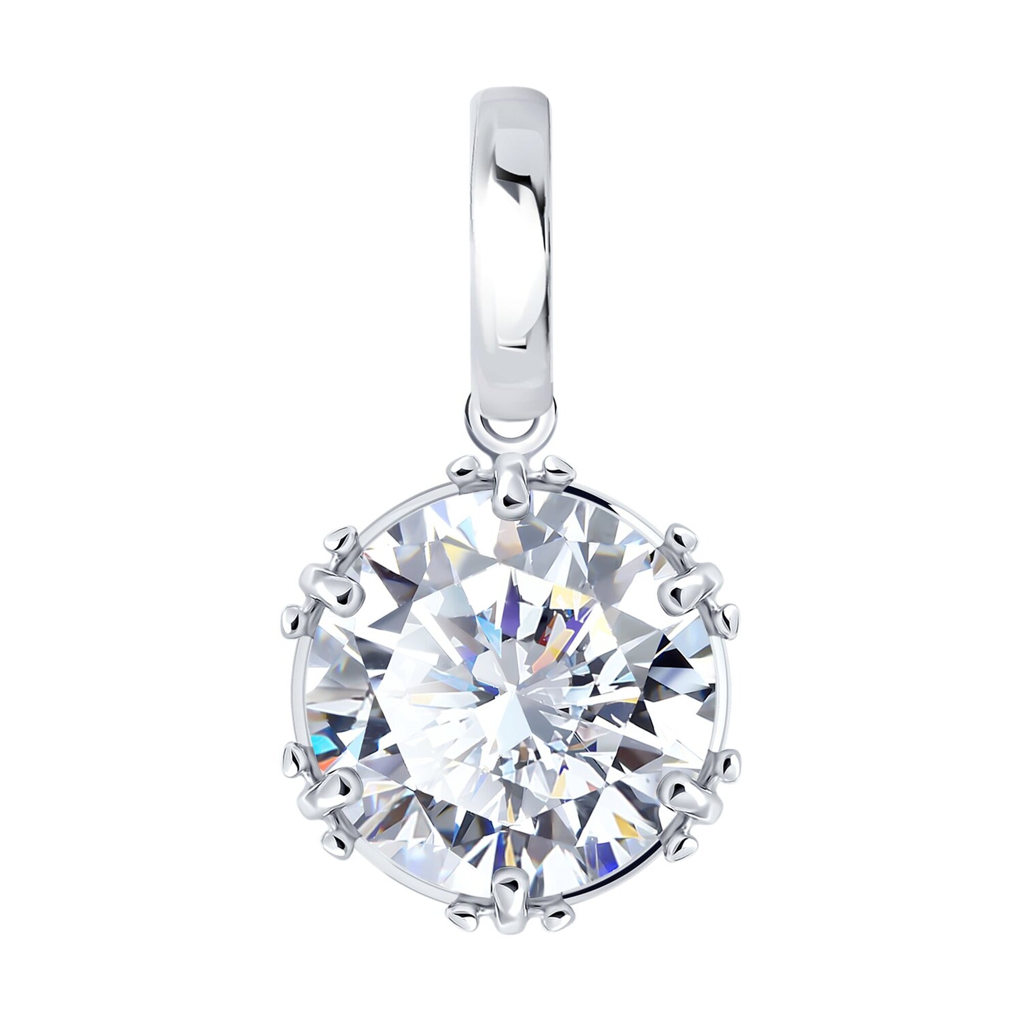 Подвеска Diamant online, серебро, 925 проба, родирование, фианит