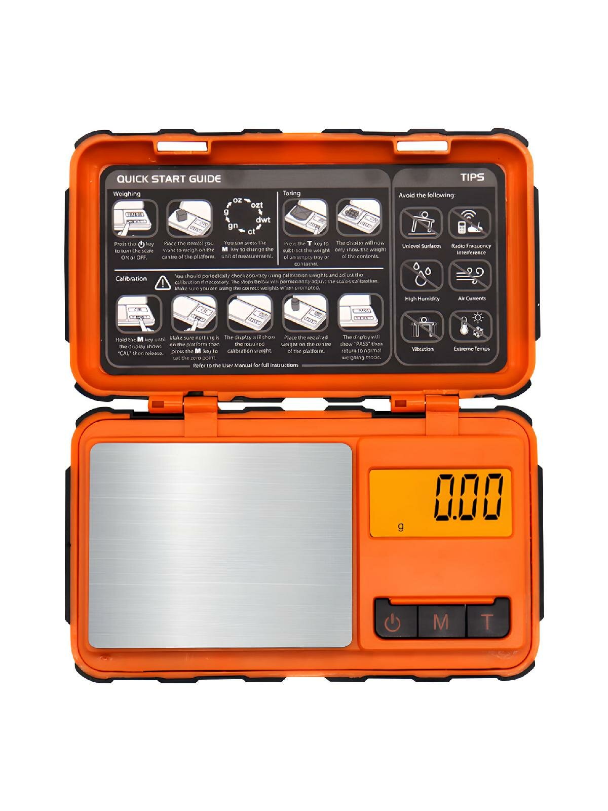 Принадлежности для инструментов, Весы в каратах, весы с резиновым покрытием, ювелирные весы, карманные весы, электронные весы, высокая точность 0,01 г-оранжевый
