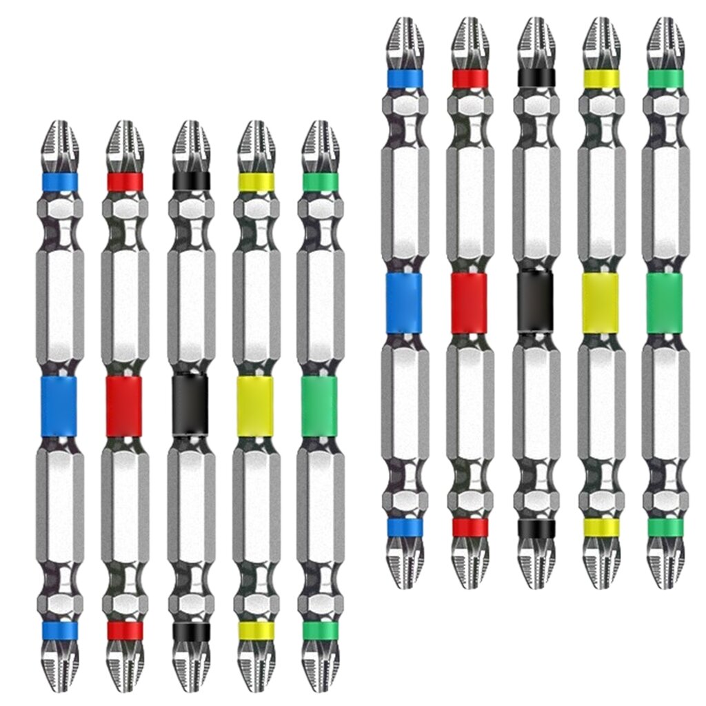 10 шт. магнитных бит для отвертки, сверл, крестовых отверток, набор шестигранных электрических отверток 1/4 дюйма 65/100 мм