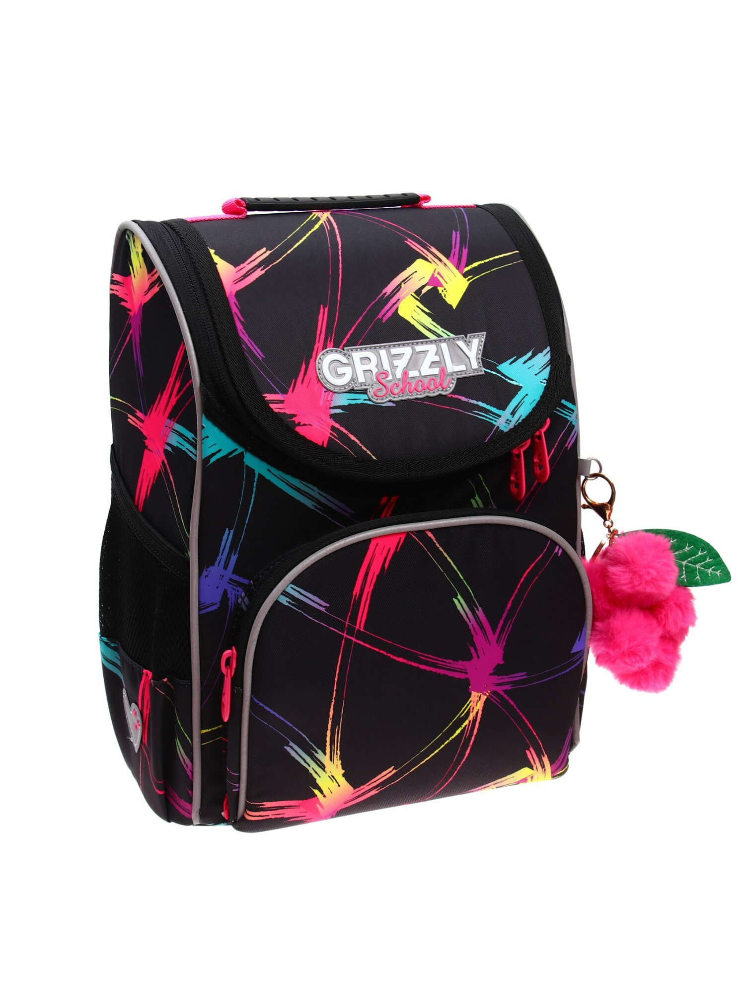 Школьный рюкзак с мешком GRIZZLY RAm-384-10 черный, 25х33х13