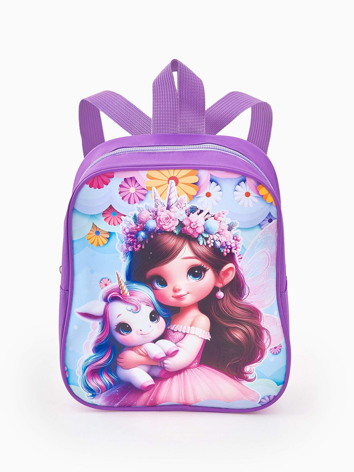 Рюкзак детский «Выбражулька», для девочки, на молнии, размер 20.5×9×24 см, сиреневый