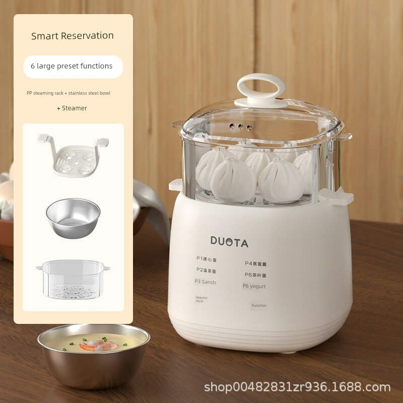 British Standard Egg Cooker 220V Hong Kong Style Egg Steamer with Steaming Tray, Soft-Boiled Eggs, Automatic Power-Off,