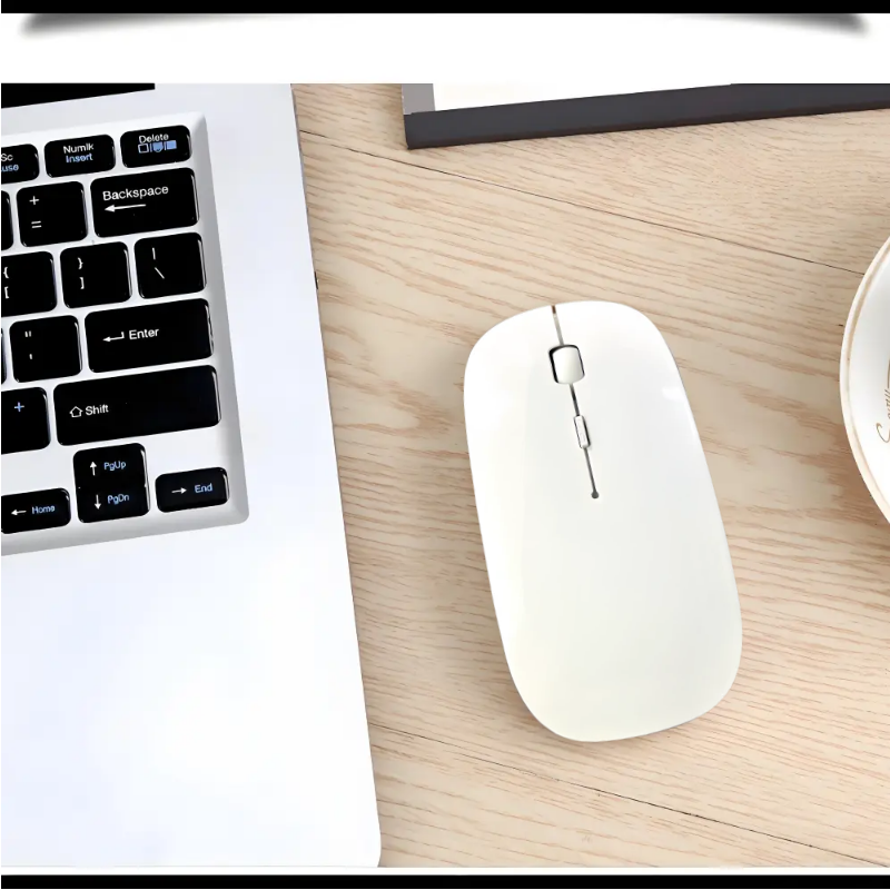 Беспроводная Bluetooth-мышь для ноутбуков Apple MacBook Pro, бесшумная, для моделей M1, M2, M3 (новая модель) Белый