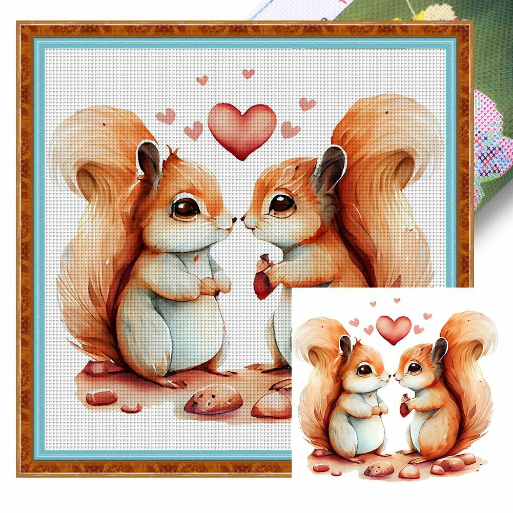 Картина по номерам с животными, 18CT, хлопок, 30x30 см, 2 нити