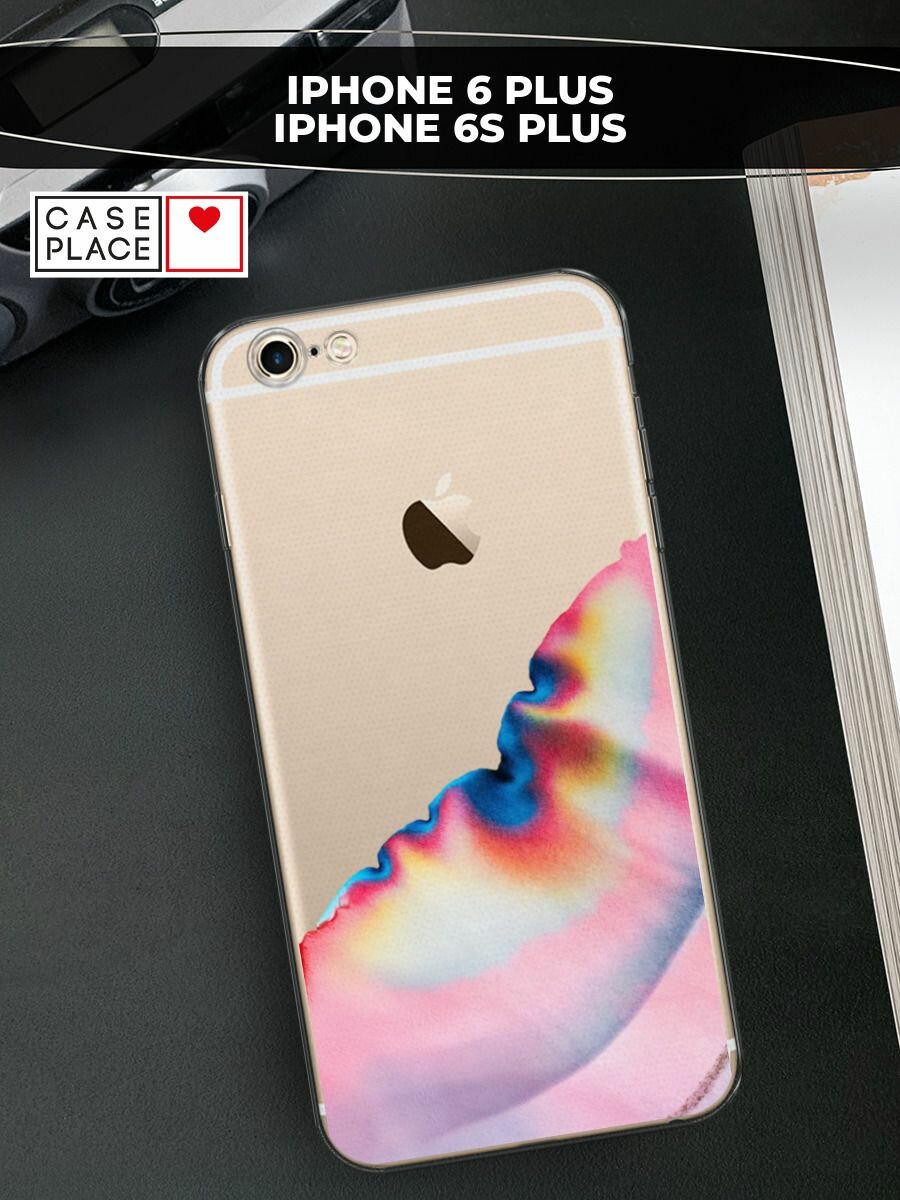 Чехол на Apple iPhone 6 Plus/6S Plus / Айфон 6 Плюс/Айфон 6С Плюс с принтом Розовая акварель, прозрачный