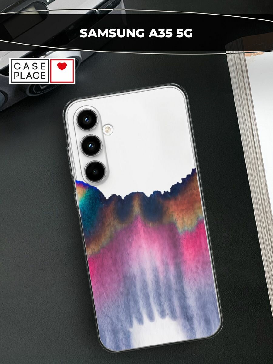 Чехол на Samsung Galaxy A35 5G / Самсунг Галакси А35 5G с принтом Акварельная абстракция, прозрачный