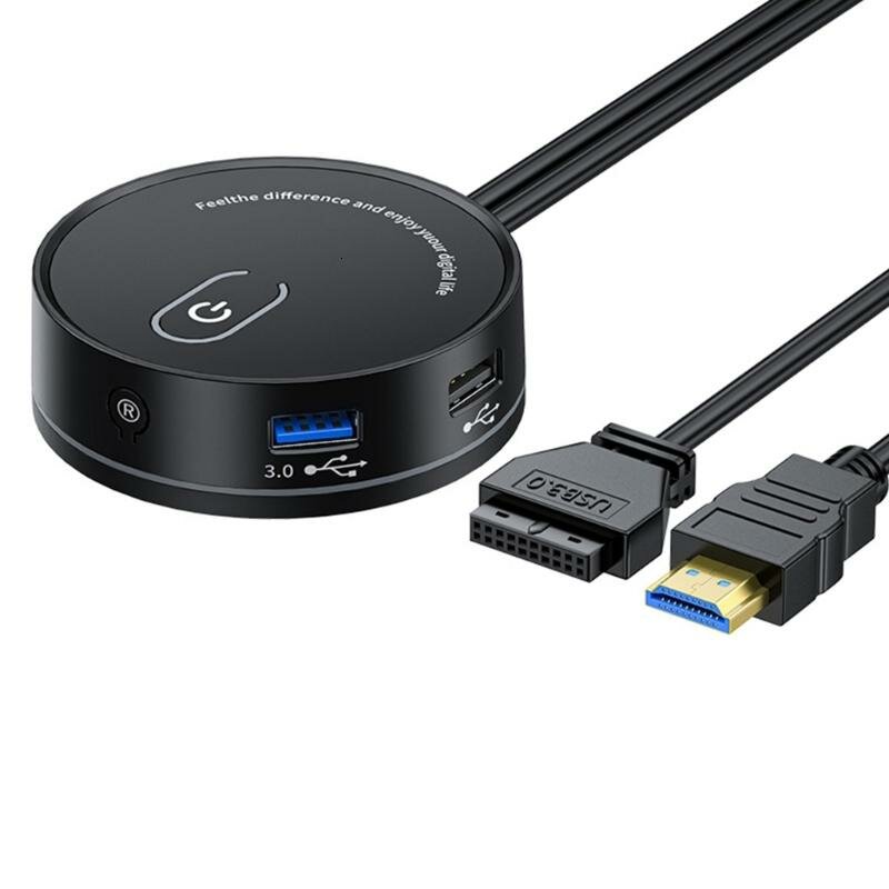 Внешний переключатель питания с USB и аудиоразъемом 3.5 мм, Черный - Внутренний звук