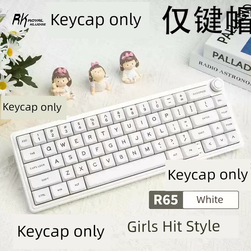 Оригинальные кейкапы PBT для механических клавиатур RKS75/R75PRO/R98/H81/H87/S98 и других, только кейкапы R65 белый PBT
