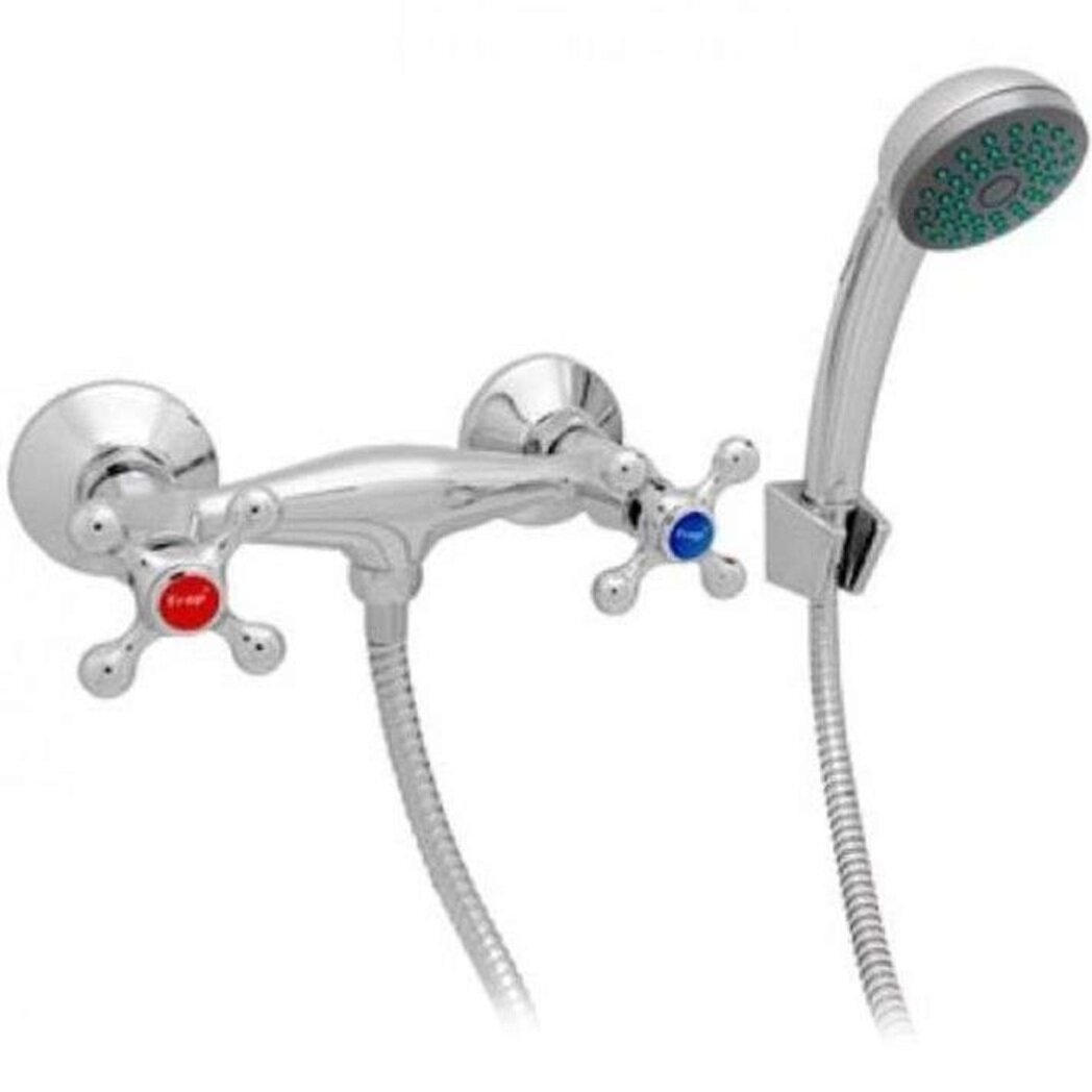 Смеситель для душа Frap F2008, латунь, хромированный, настенный, с держателем