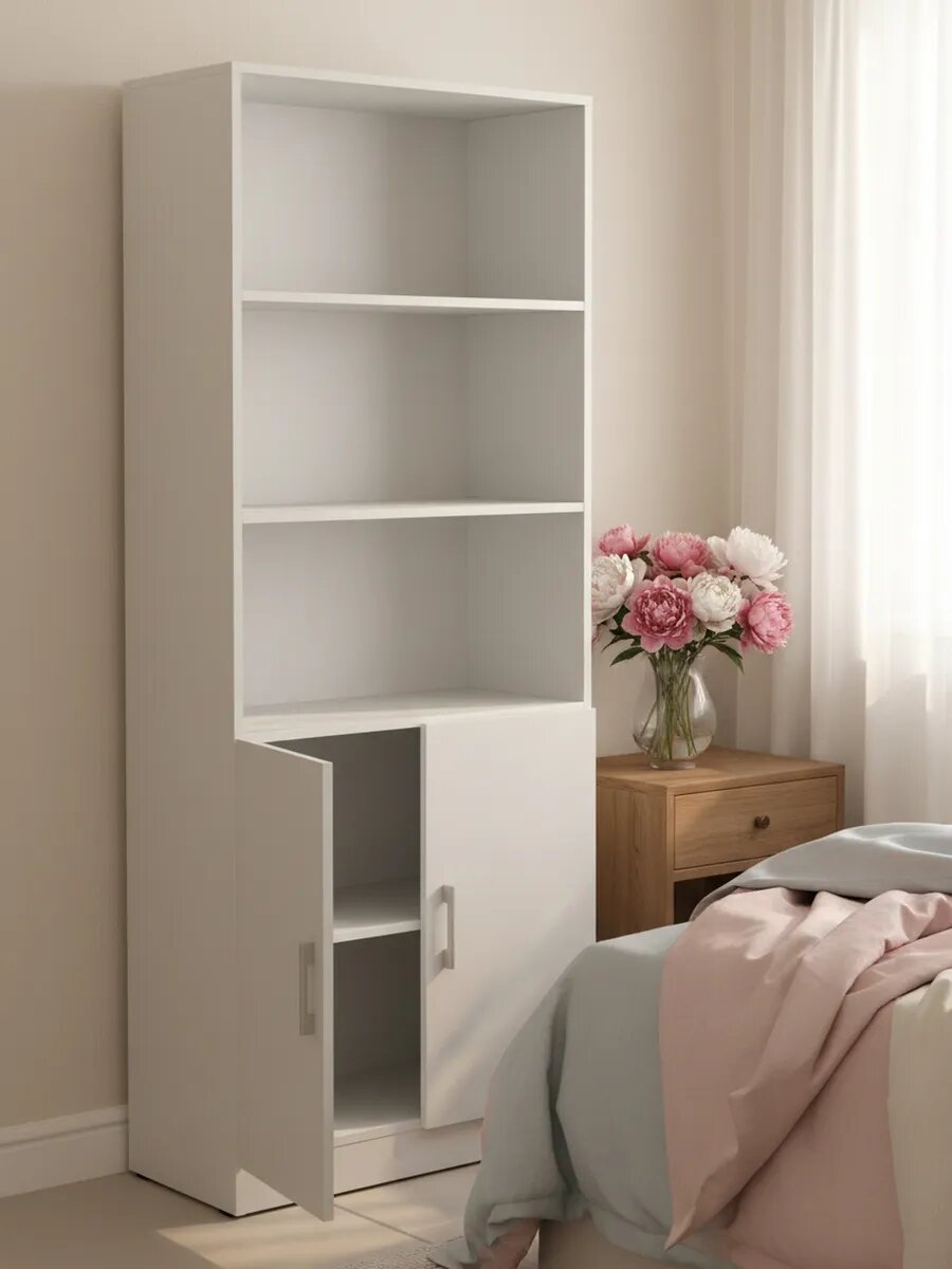 Деревянный шкаф FRESTER распашной с полками для одежды, от производителя