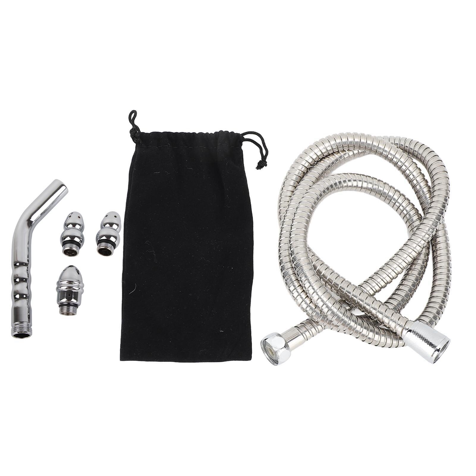 Душевая система клизмы для ванной комнаты, ручная алюминиевая изогнутая клизма для душа, система для душа в толстой кишке, очиститель, набор для клизмы для душа со шлангом