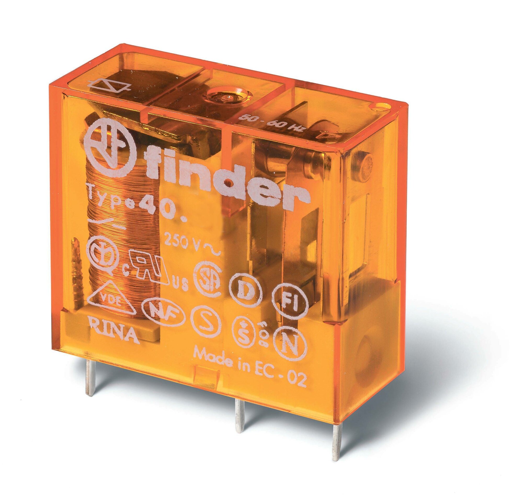 Finder, Миниатюрное реле; 1 перекидной контакт 10А ; 230В AC, 403182300000
