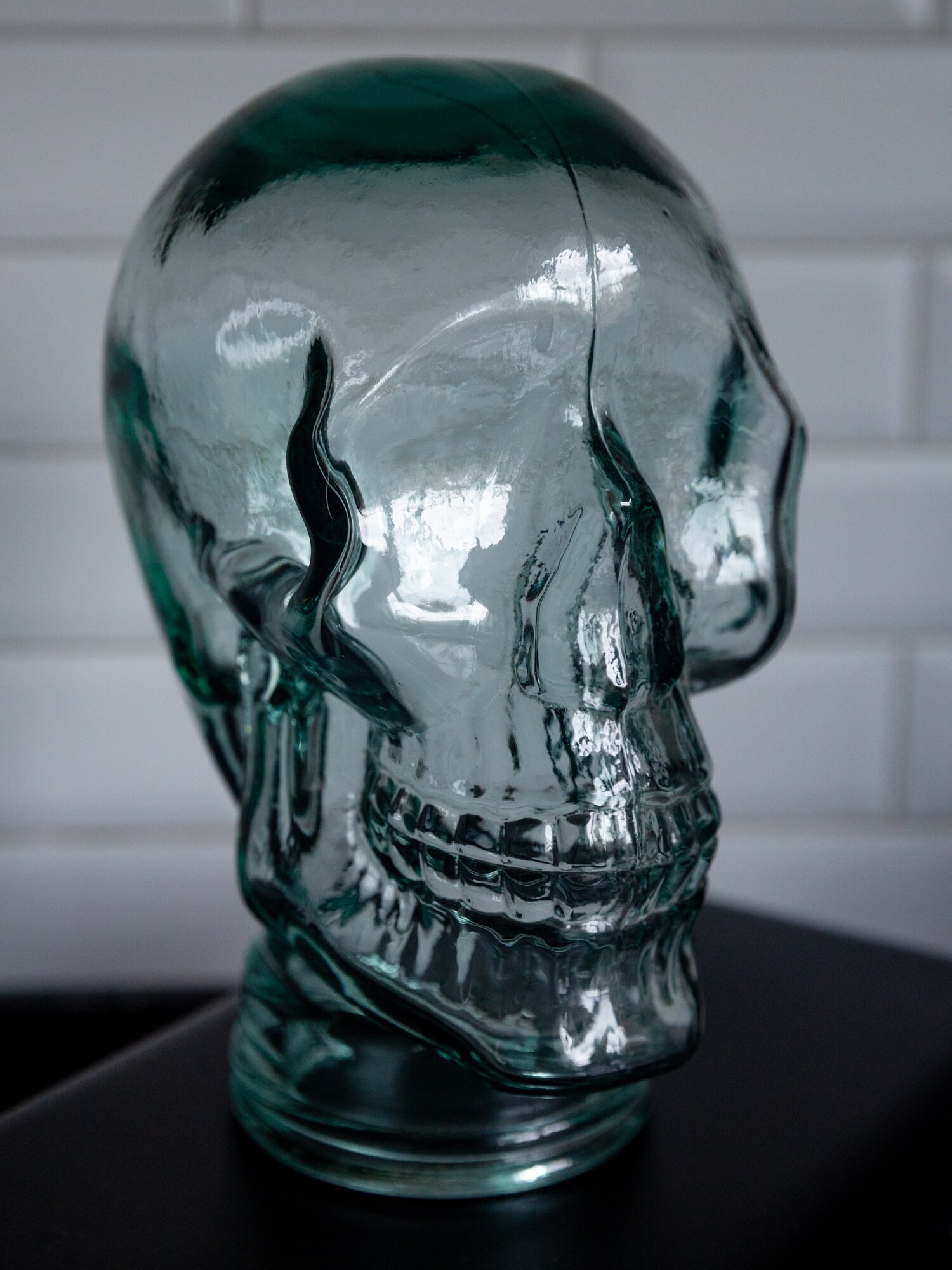 Статуэтка Vidrios San Miguel "Череп", стекло, 26 см, зеленая