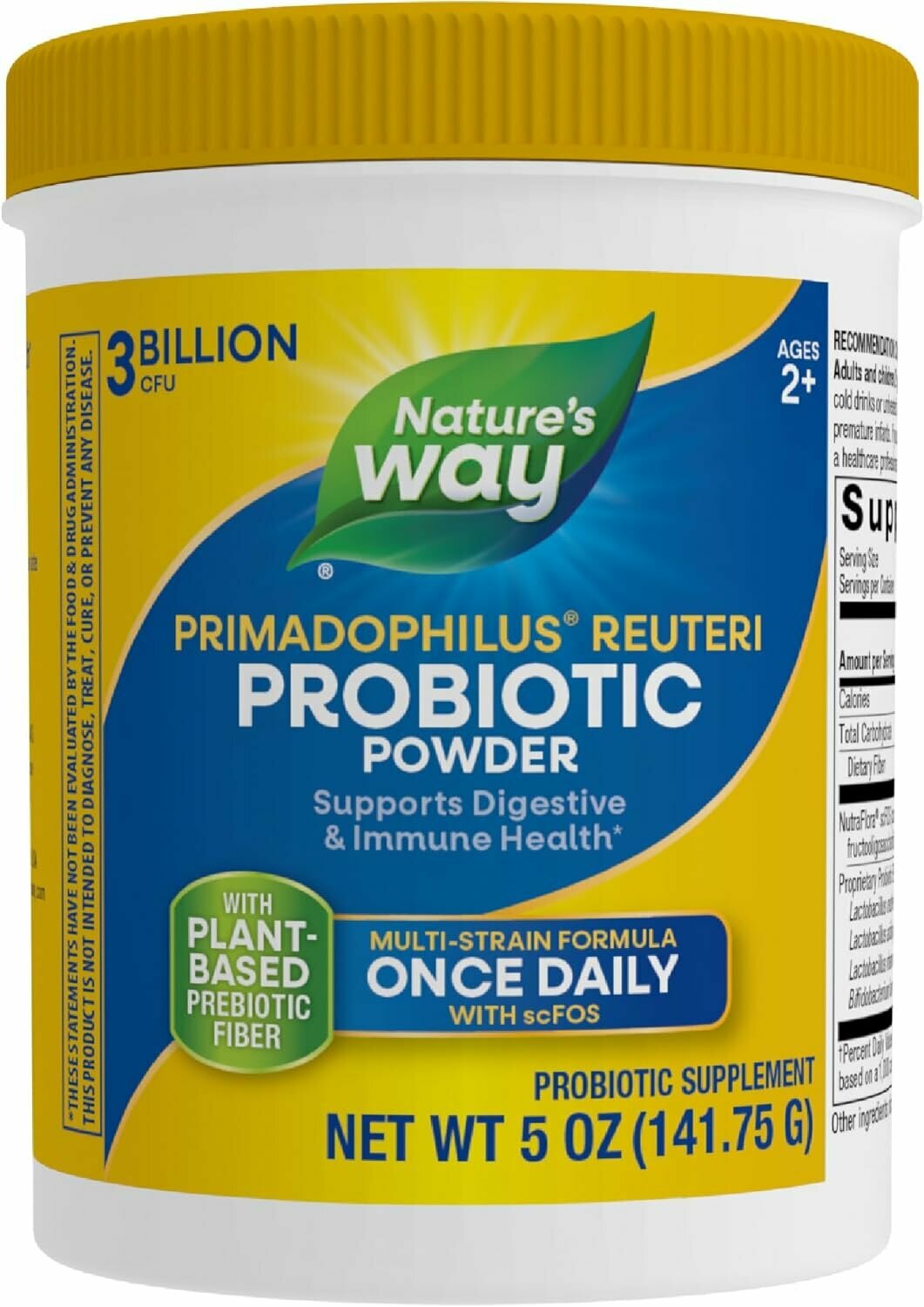 Пробиотики, Nature's Way, Probiotic Primadophilus Reuteri, улучшенный пробиотик в порошке, 3 миллиарда КОЕ, 141,75 г.