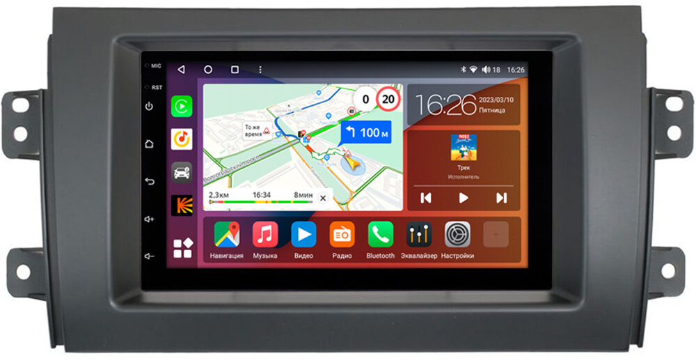 Штатная магнитола Suzuki SX4 2006-2014 Canbox EVO 5822-RP-SZSX4-44 Android 14 (4G-SIM, 8/256, DSP, QLed, AI, 360)