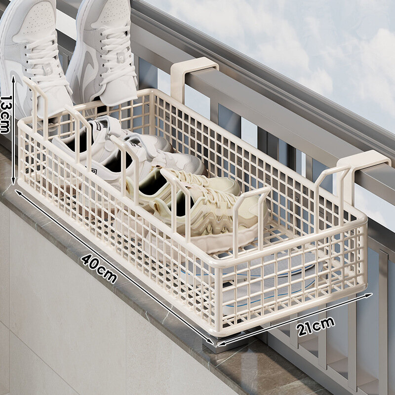 Балконная полка для сандалий, корзина для сушки обуви, наружный крючок для оконного ограждения, антикражный крючок для окна, полка для сушки обуви