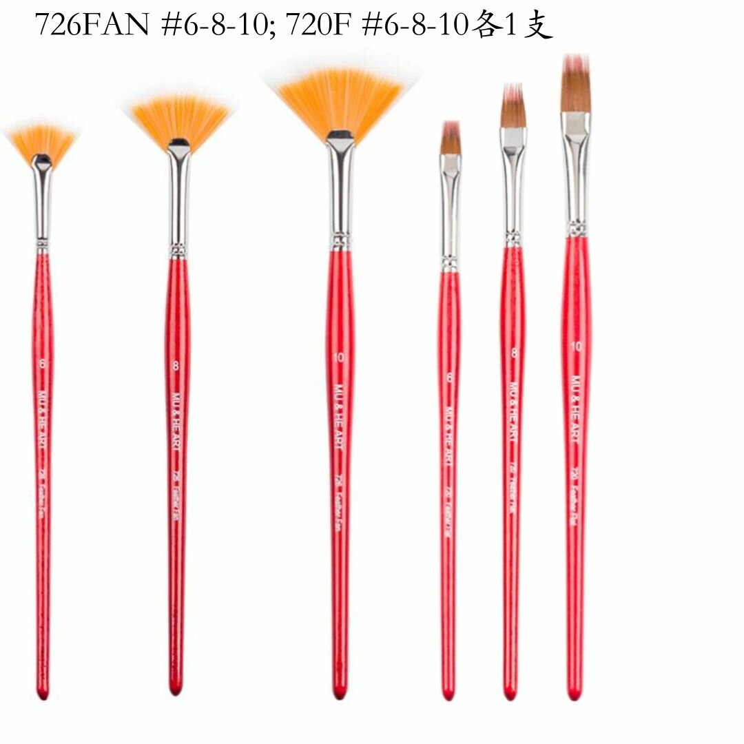 Нейлоновые щетинки, имитирующие перья, двухслойная плоская мягкая кисть для гуаши, акварели и традиционной китайской живописи, натуральная текстура 720F.