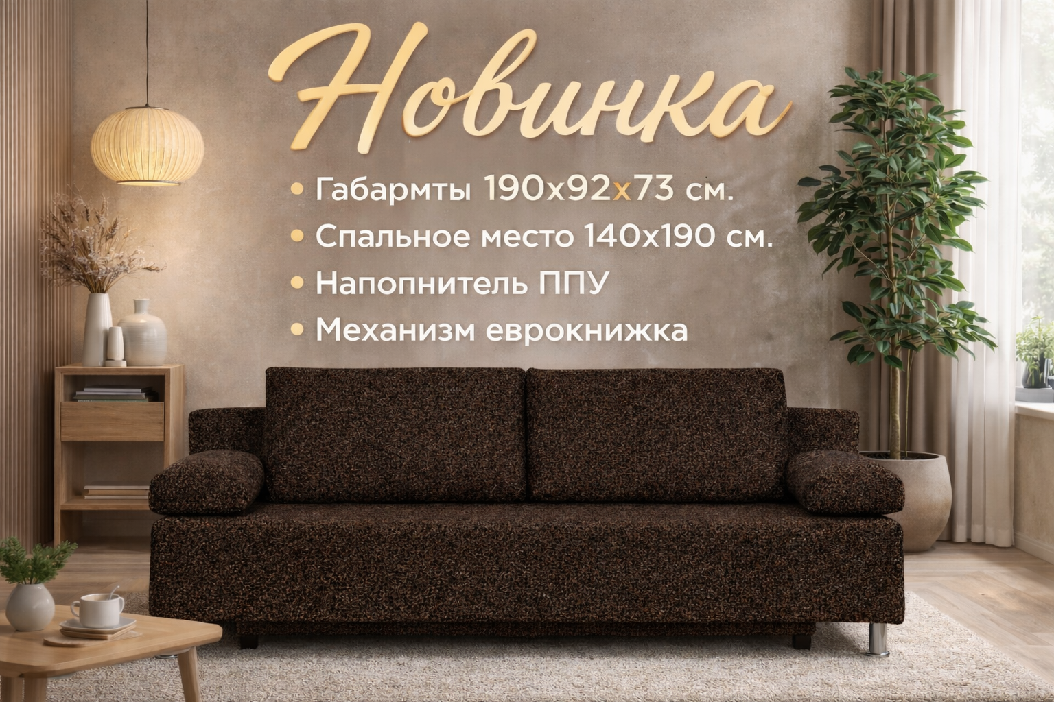 Диван-кровать "Морис" двуспальный, раскладной, ППУ