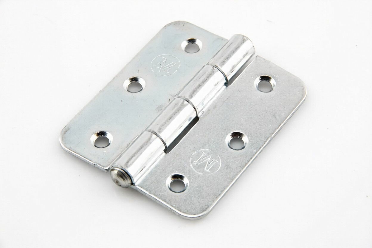 Петли дверные универсальные 60*50*1,5мм, 2 шт, закругленный край никель металлист