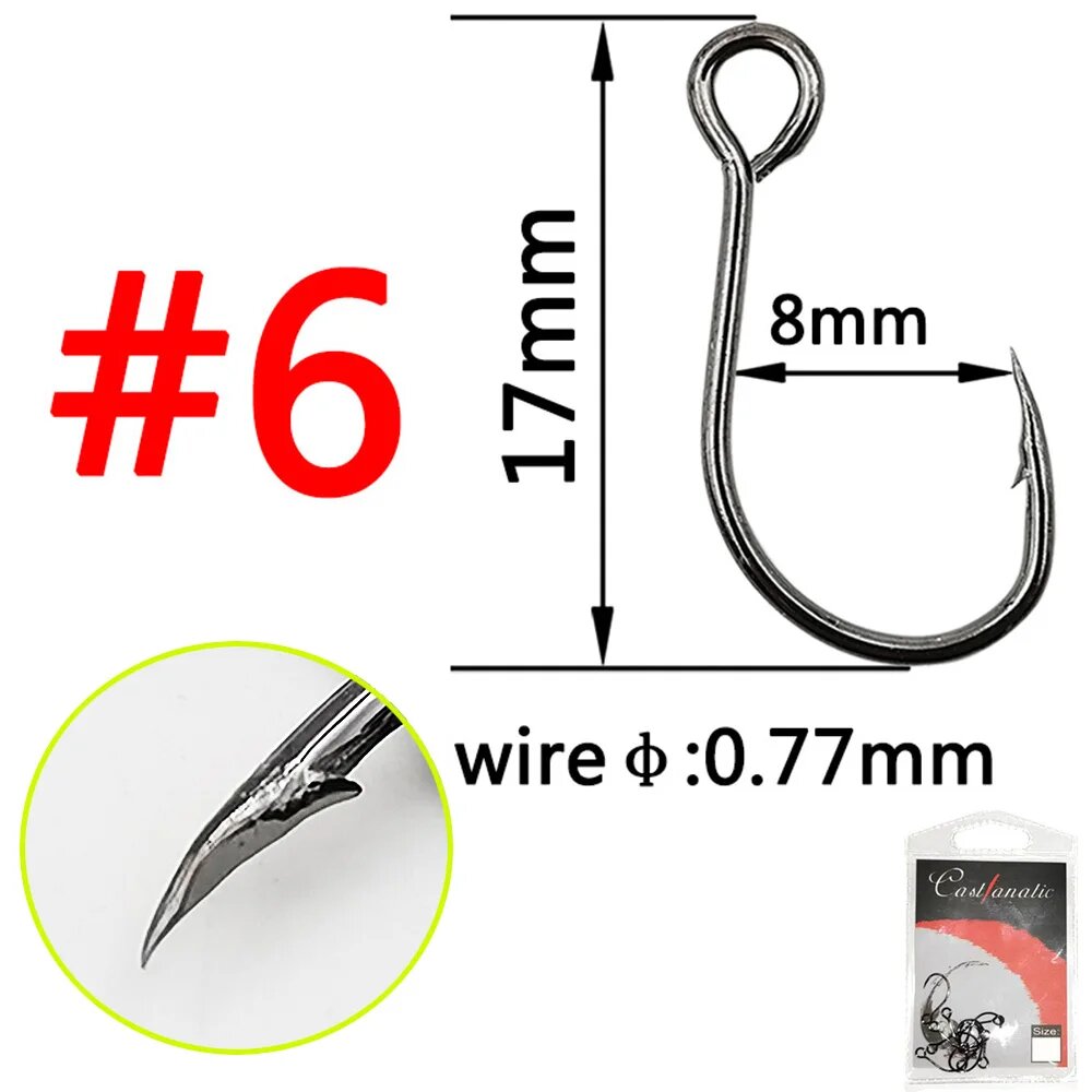 Крючки для воблеров The Time Outdoor высокоуглеродистая сталь 10 шт. Красный, size 6