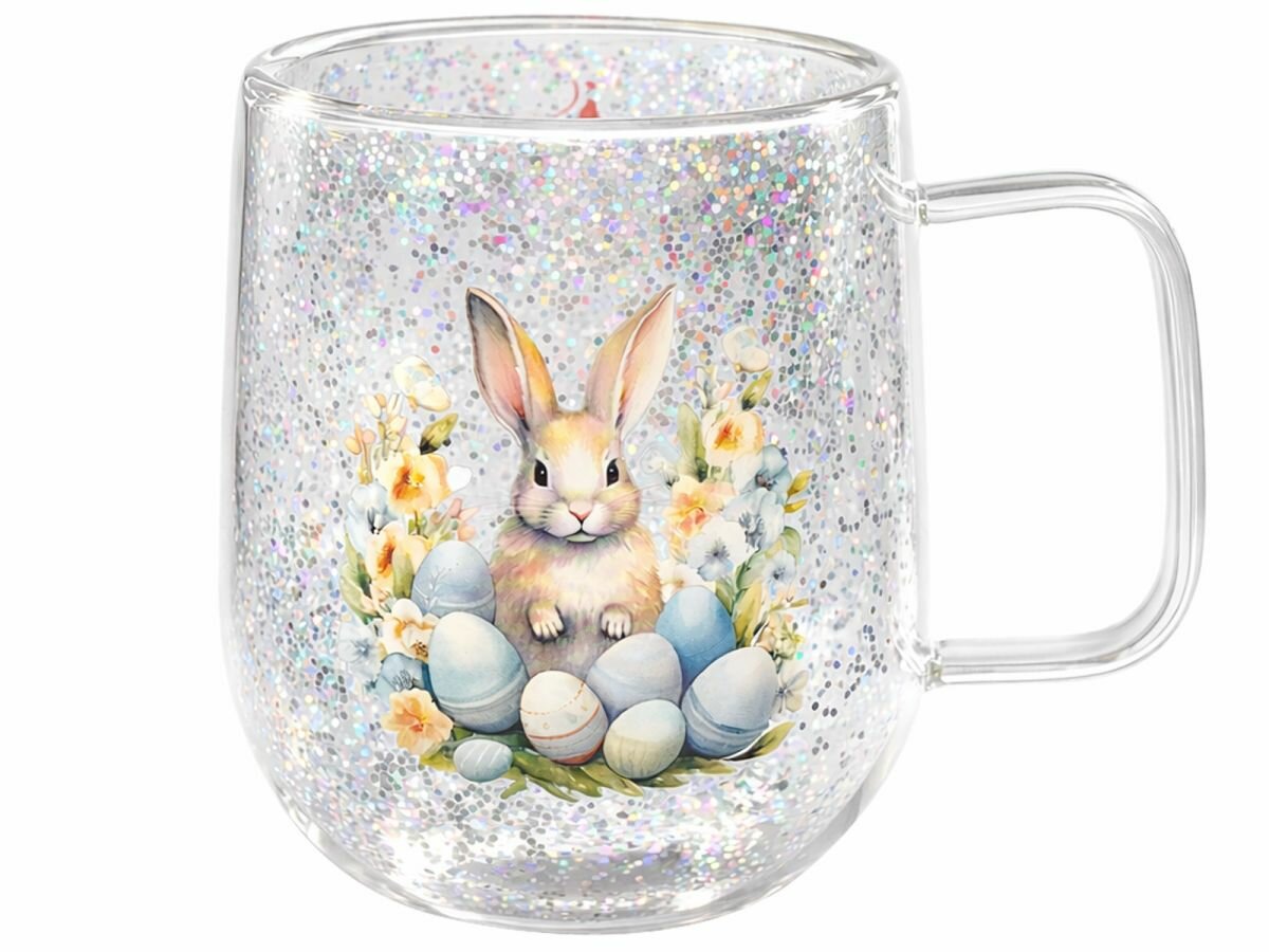 Кружка с двойными стенками стеклянная PERFECTO LINEA Easter-1 380 мл (30-380263)