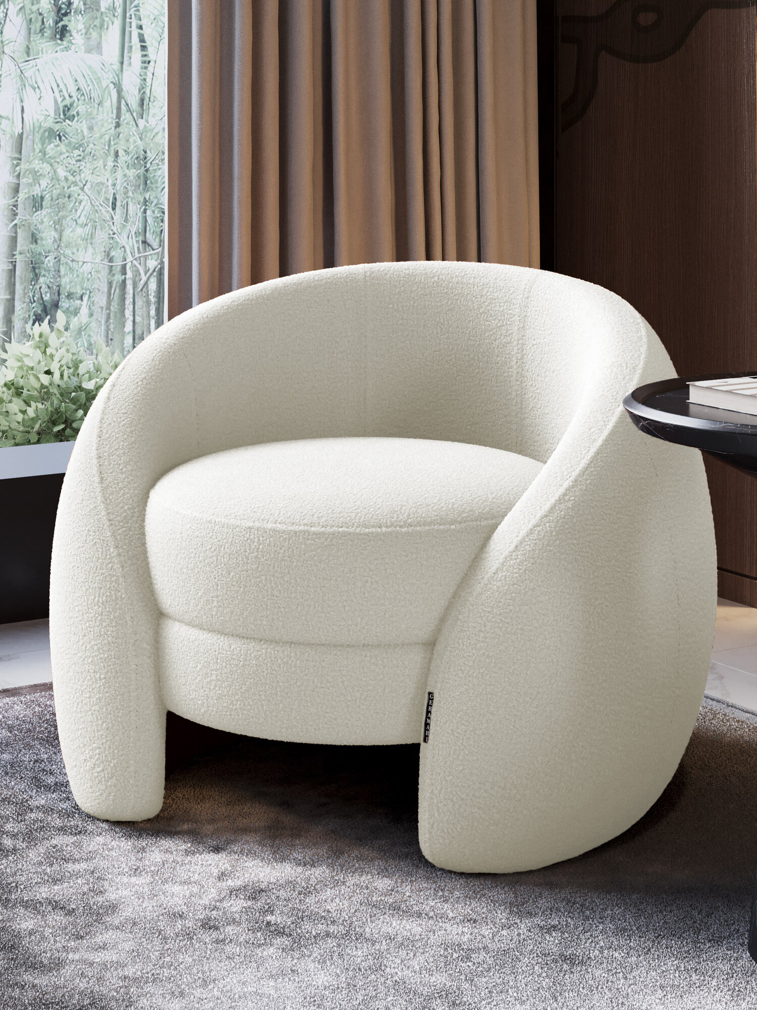 Кресло дизайнерское Galassia, букле белый bravo snow 72х76х76 см