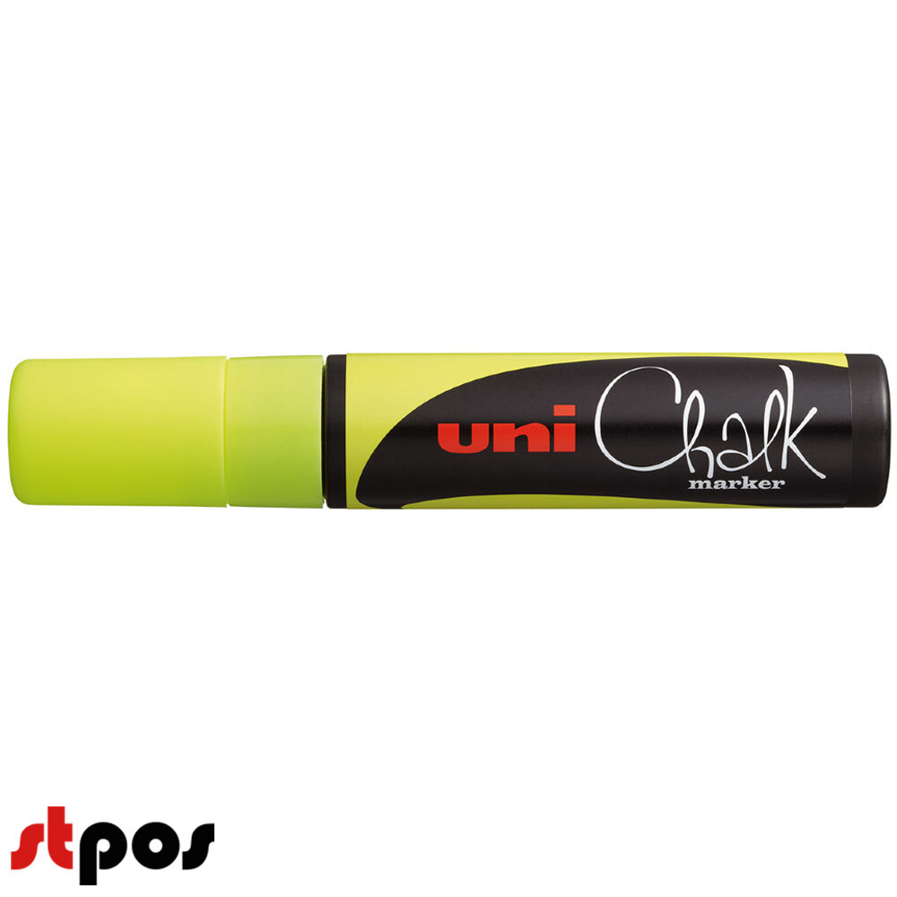 Маркер меловой Uni Chalk 17K 15мм клиновидный желтый