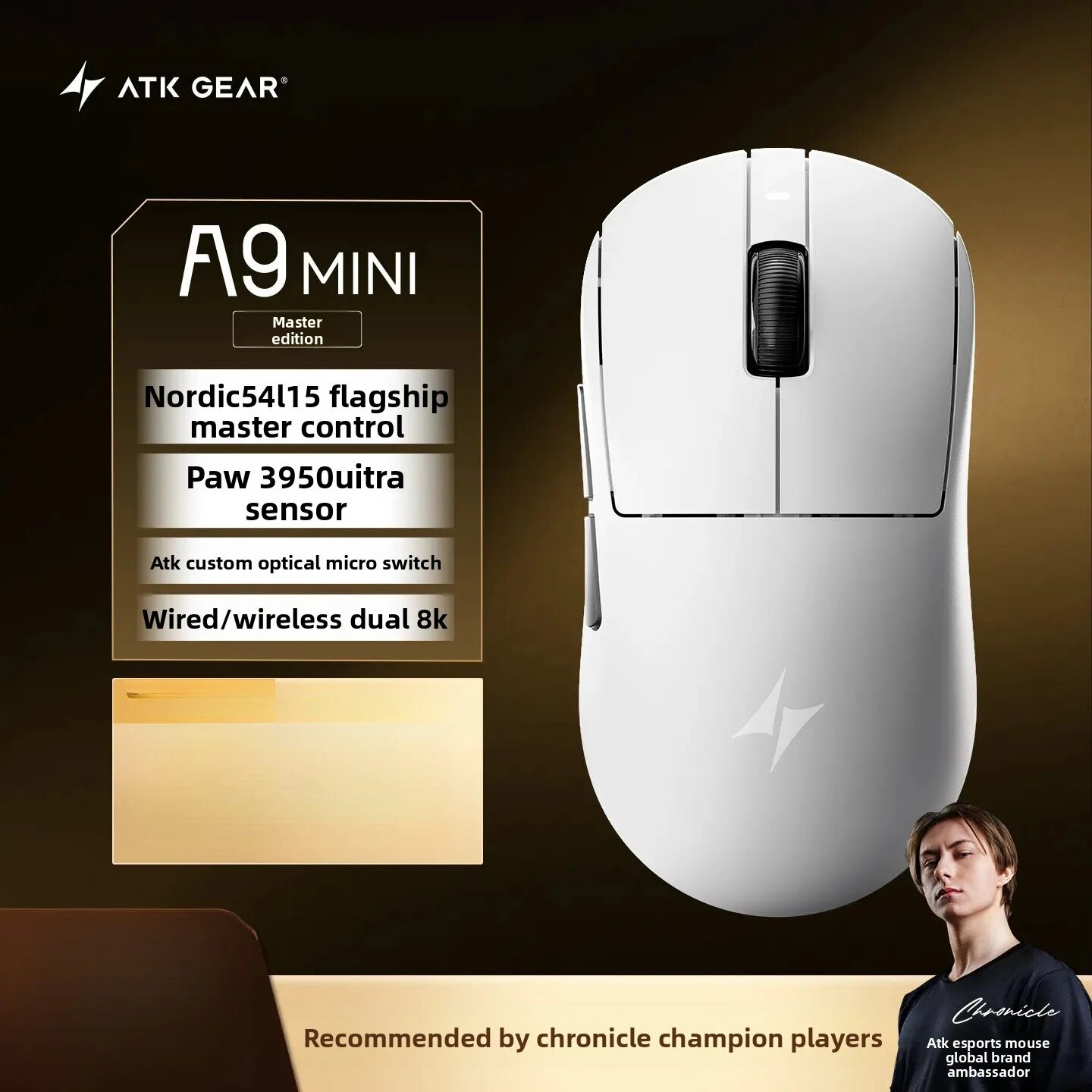 BITCED ATK A9 Air Ultimate беспроводная мышь white master mini