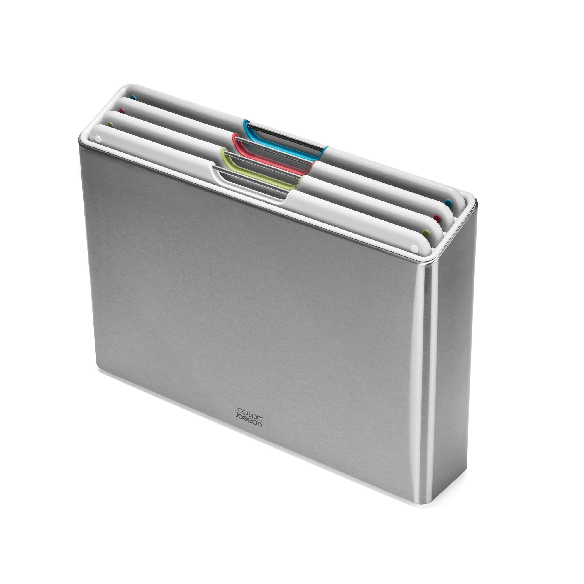 Набор разделочных досок Joseph Joseph Folio Steel, 4 шт с кейсом, белые доски в кейсе из нержавеющей стали