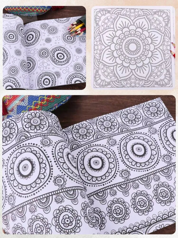 Раскраска Антистресс Zen Mandalas, 21x21 см, 128 страниц, Голубой — фото 1