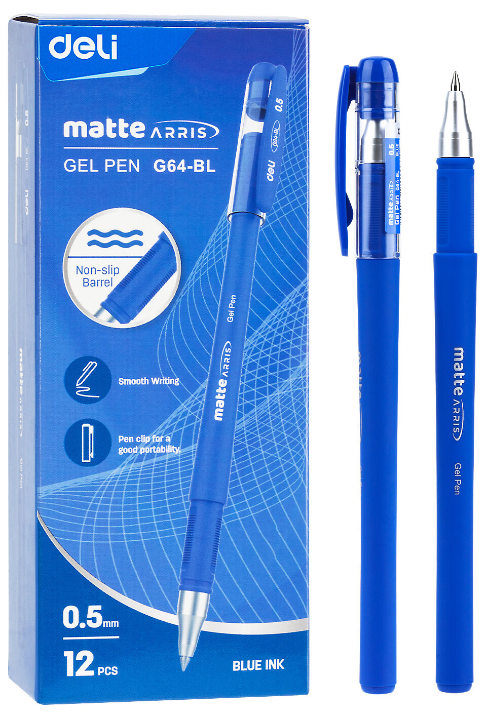 Ручка гелев. Deli Arris EG64-BL синий d=0.5мм син. черн