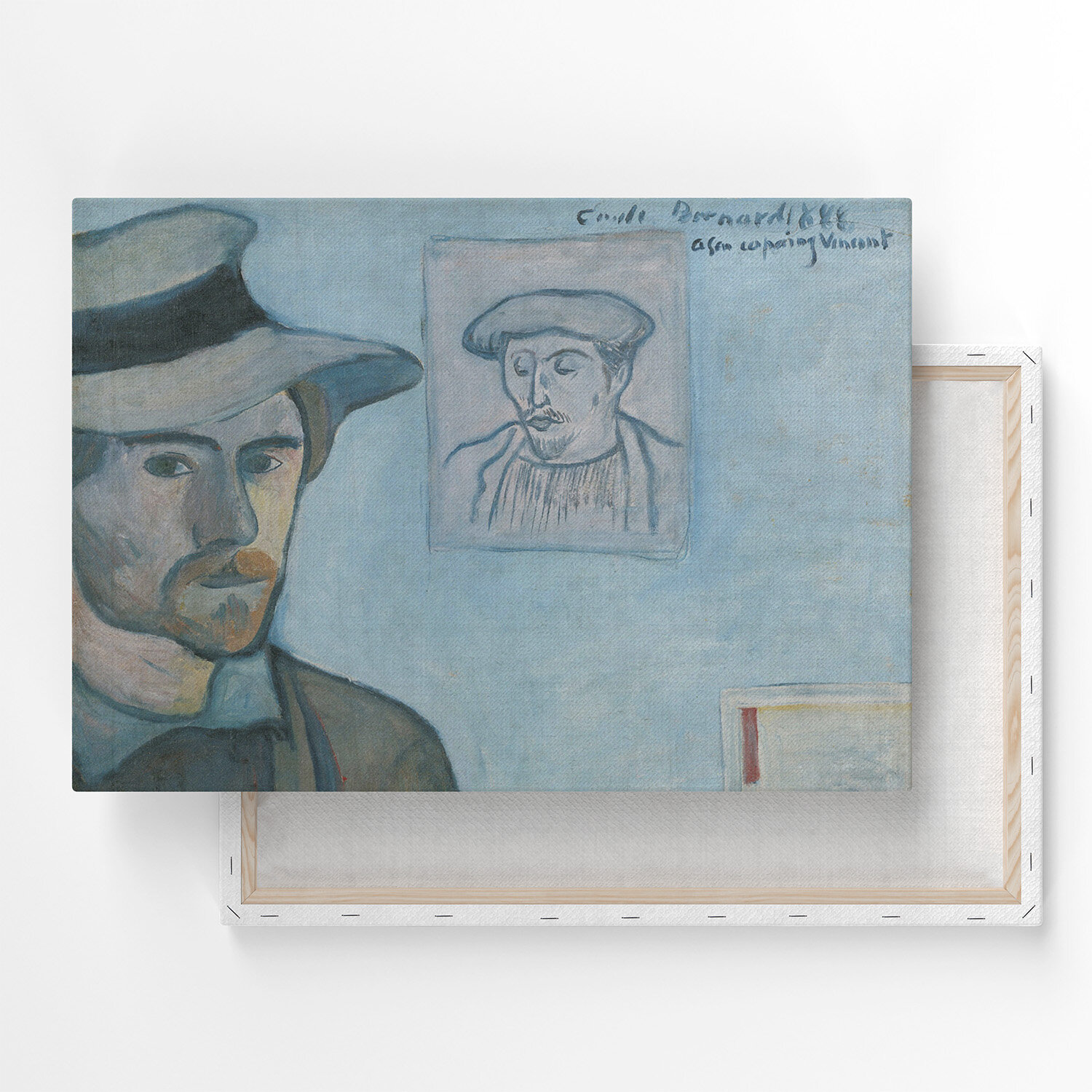 Картина на холсте, репродукция / Эмиль Бернар - Self-Portrait with Portrait / Размер 60 x 80 см