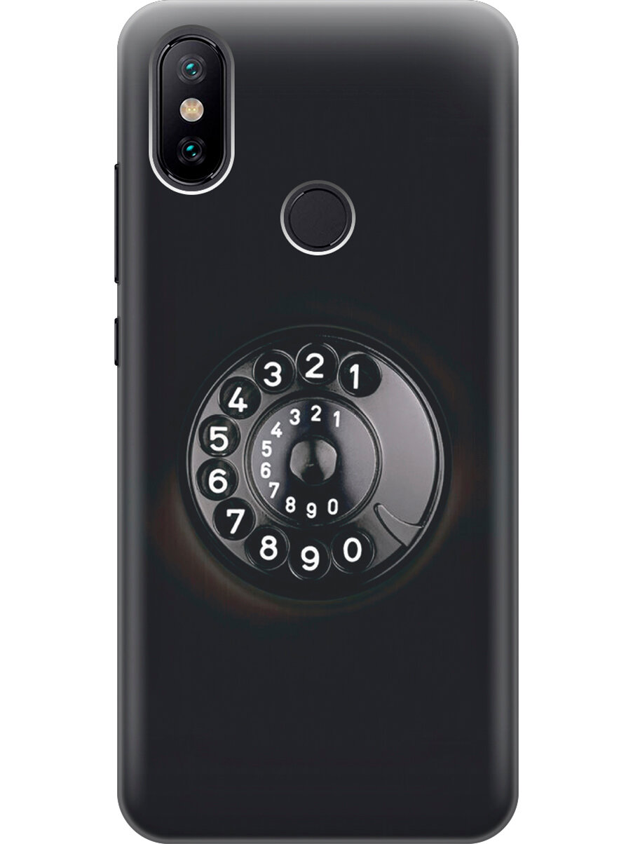 Силиконовый чехол на Xiaomi Mi 6X, Mi A2, Сяоми Ми 6Х, Ми А2 с принтом "Диск телефона"