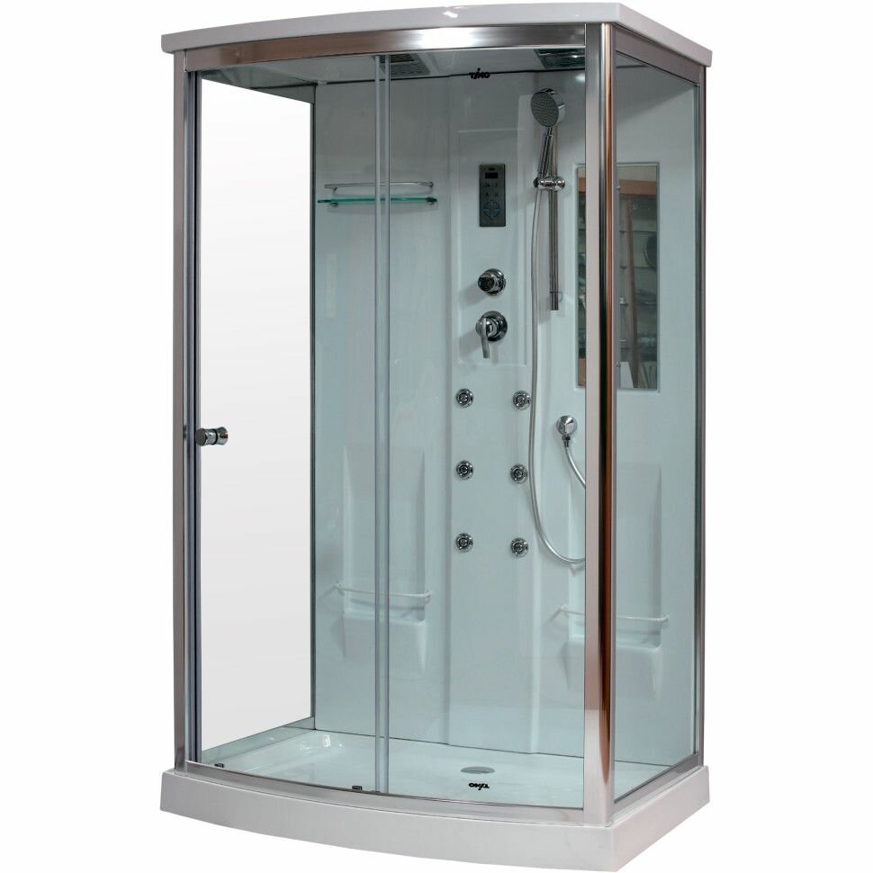 Душевая кабина Timo (Тимо) Lux T-7715 цвет профиля хром, стекло прозрачное 6 мм 120х225х90 см