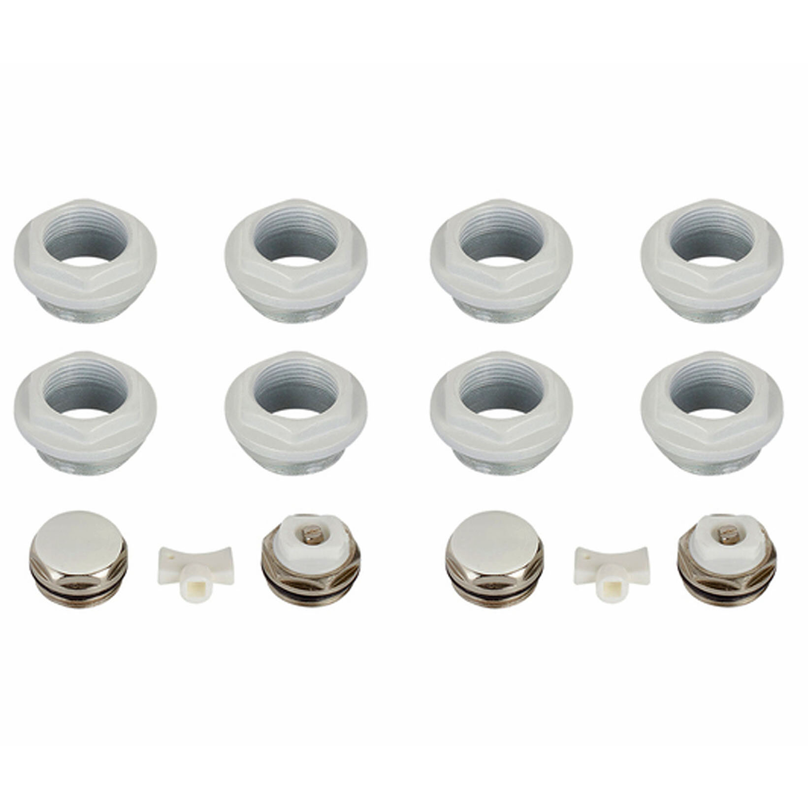 Набор присоединительный (685642) 1" х 3/4" для радиатора 7 предметов белый (2 шт.)