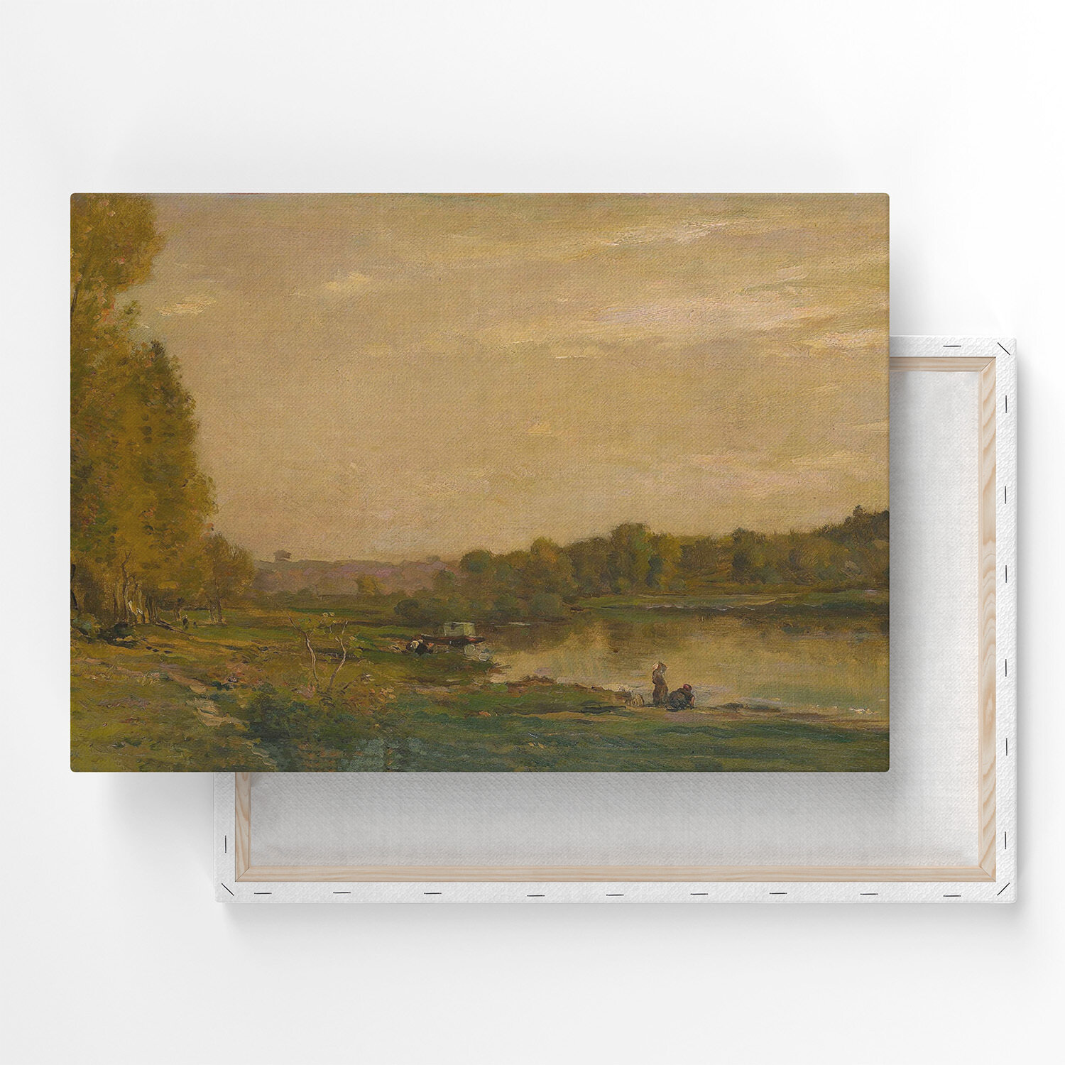 Картина на холсте, репродукция / Landschap aan de Oise / Шарль-Франсуа Добиньи / Размер 30 x 40 см